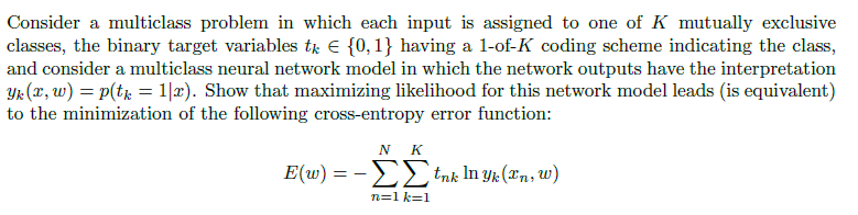 Solved Consider a multiclass problem in which each input is | Chegg.com