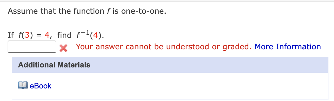 Solved Assume that the function f is one-to-one. = If f(3) = | Chegg.com