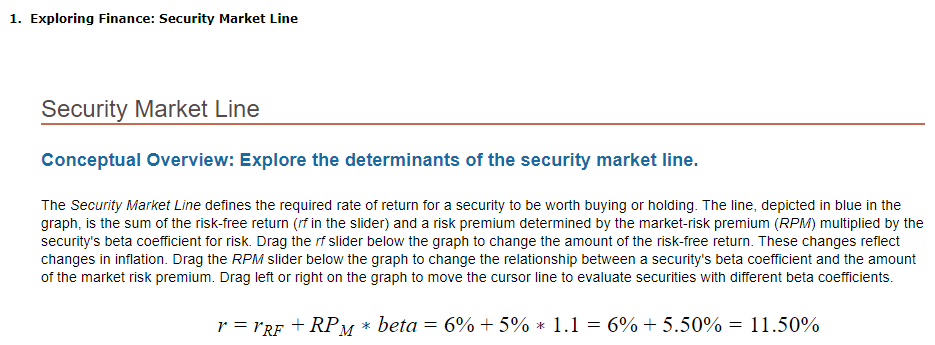 Solved 1. Exploring Finance: Security Market Line Security | Chegg.com