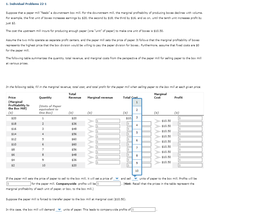 Solved 1. Individual Problems 22-1 Suppose that a paper mill | Chegg.com