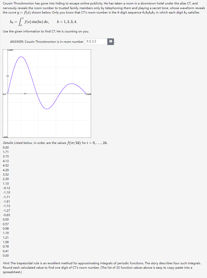 Solved Cousin Throckmorton has gone into hiding to escape | Chegg.com