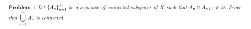 Solved Problem 1 Let {An) be a sequence of connected | Chegg.com