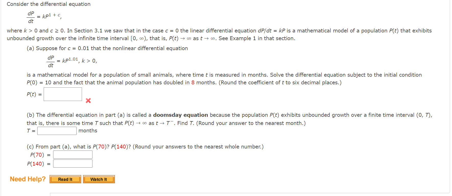 Solved Consider the differential equation dP dt kpl +, = | Chegg.com