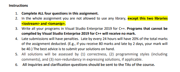 Solved Instructions 1. Complete ALL four questions in this | Chegg.com