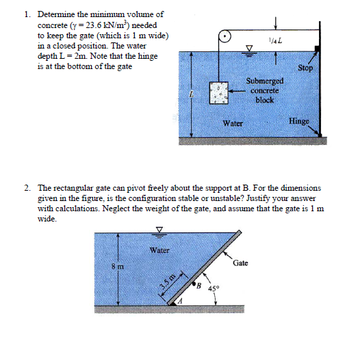 Solved 1 1. Determine the minimum volume of concrete (y = | Chegg.com