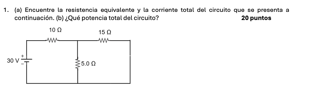 Solved (a) ﻿Encuentre la resistencia equivalente y la | Chegg.com