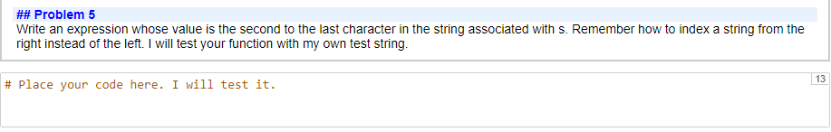 Solved \#\# Problem 5 Write an expression whose value is the | Chegg.com