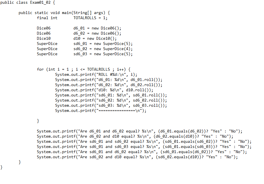 Solved Write a Java class called Dice with the following: - | Chegg.com