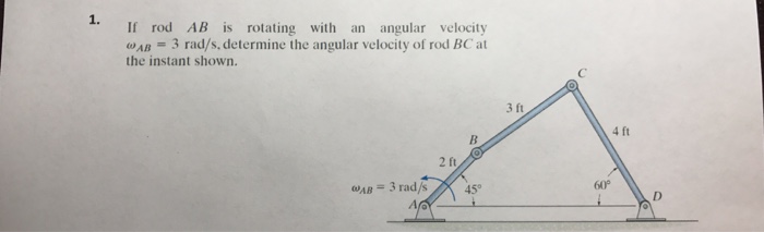 Solved If rod AB is rotating with an angular velocity | Chegg.com