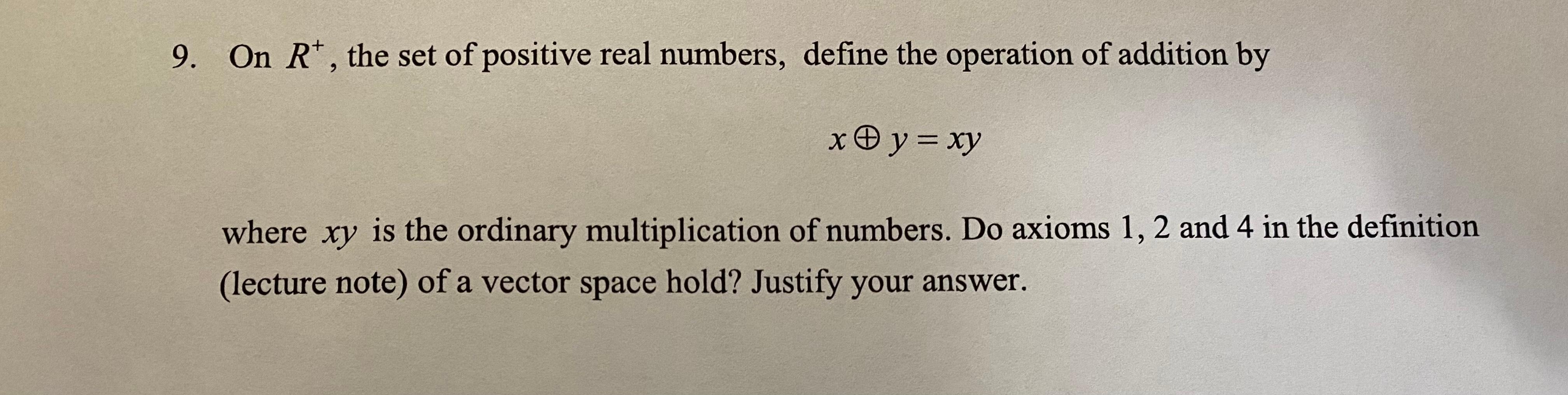 Solved 42 Vector Spaces A Vector Space Is A Nonempty Set V 