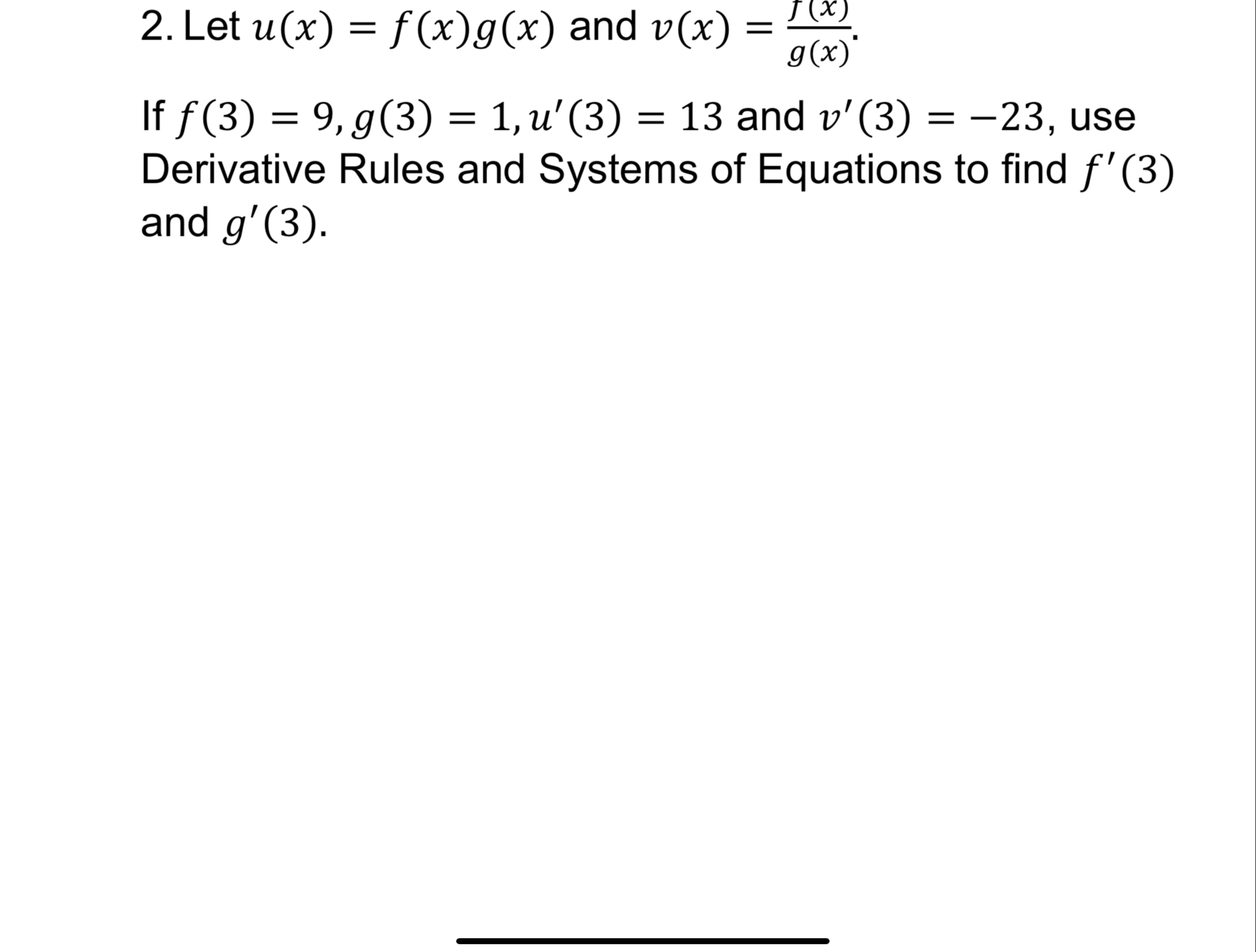 Solved Let u(x)=f(x)g(x) ﻿and | Chegg.com