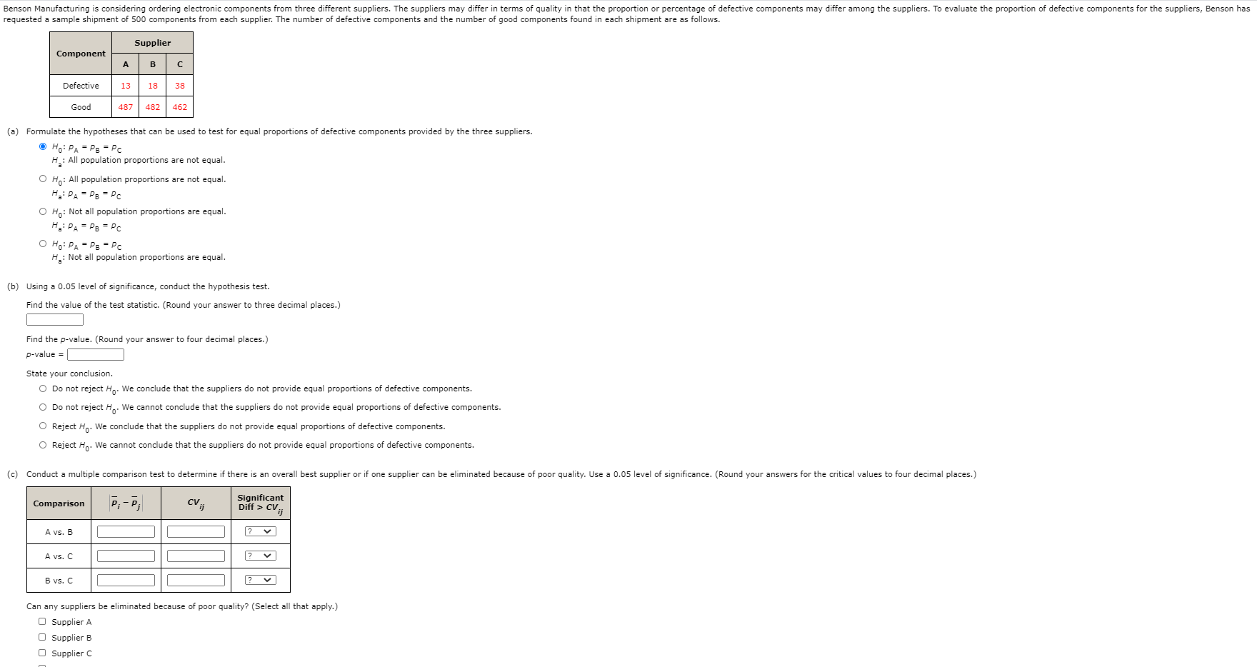 Solved Benson Manufacturing is considering ordering | Chegg.com