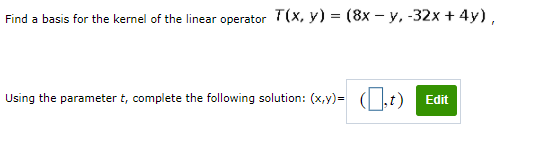 Solved Find a basis for the kernel of the linear operator | Chegg.com