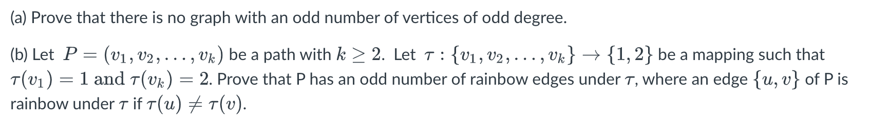 Solved (a) Prove that there is no graph with an odd number | Chegg.com