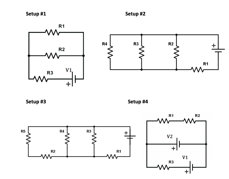 Solved Setup #1 Setup #2 R4 R3 Setup #3 Setup #4 R2 . RA[ R4 | Chegg.com