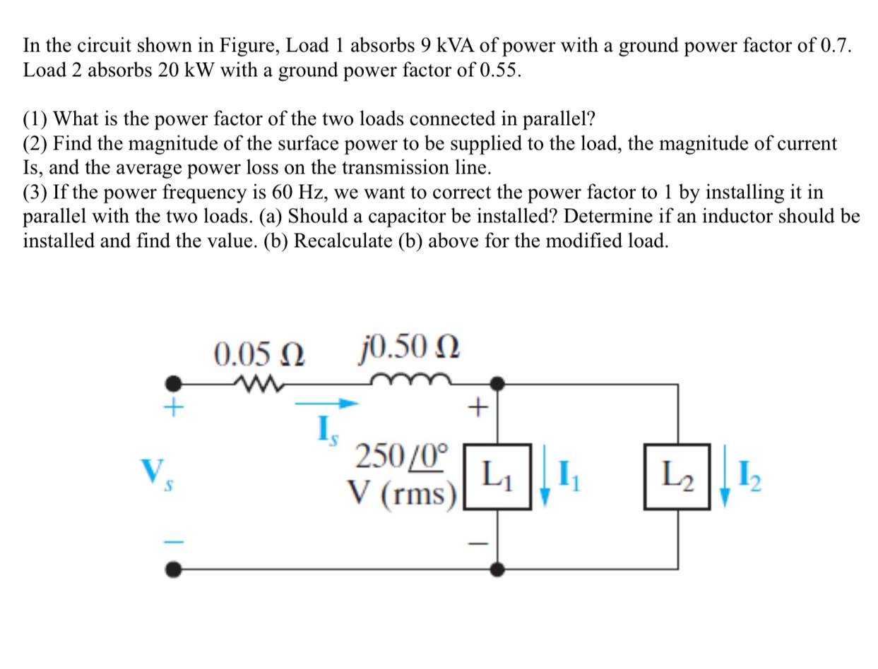 Solved In the circuit shown in Figure, Load 1 ﻿absorbs 9 | Chegg.com