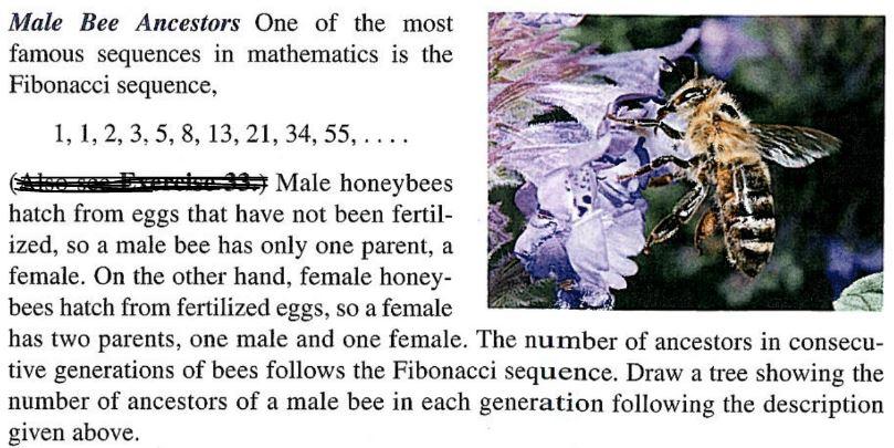 Solved Male Bee Ancestors One of the most famous sequences | Chegg.com