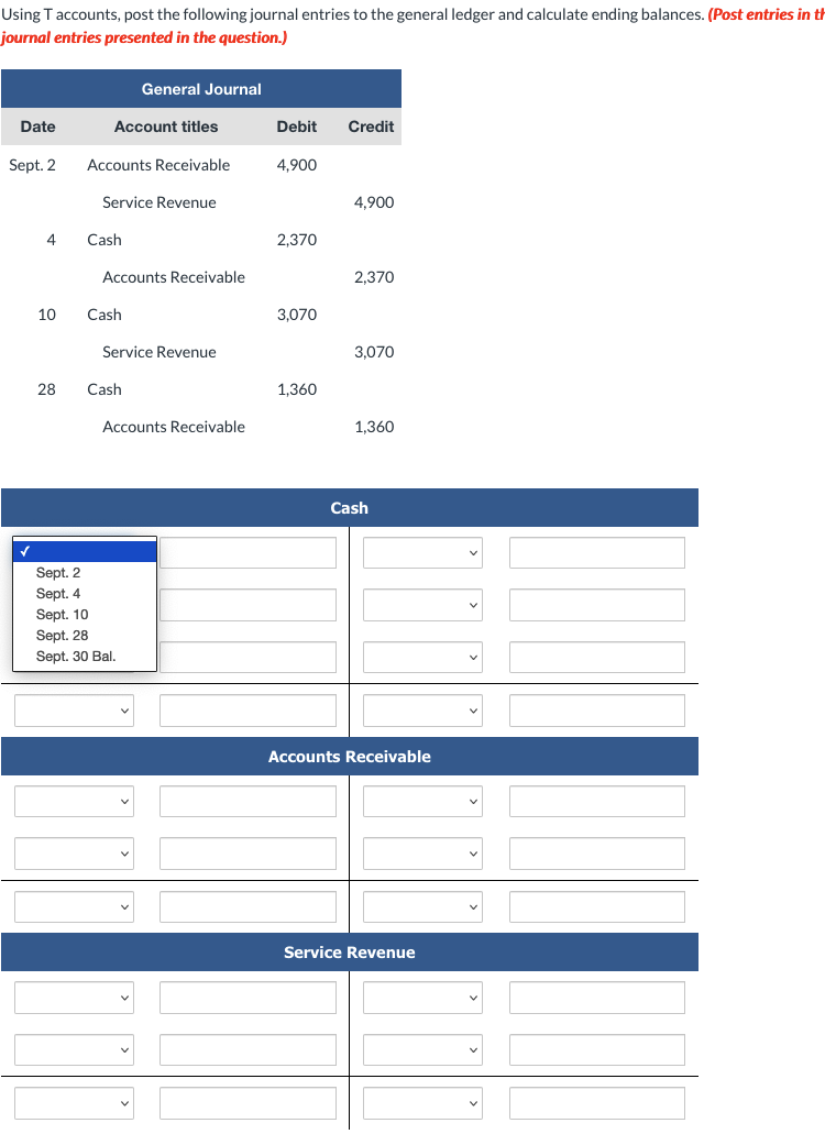 Solved Using T accounts, post the following journal entries | Chegg.com
