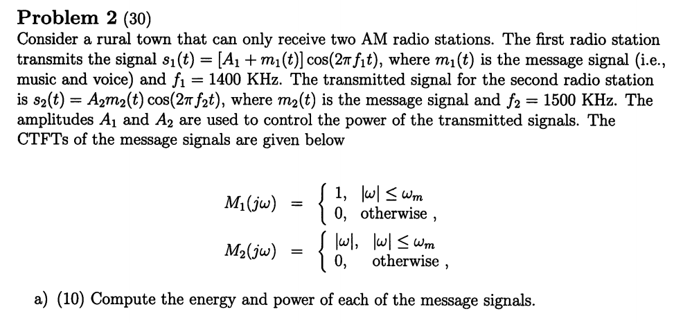 Problem 4(28) Consider the following continuous-time | Chegg.com