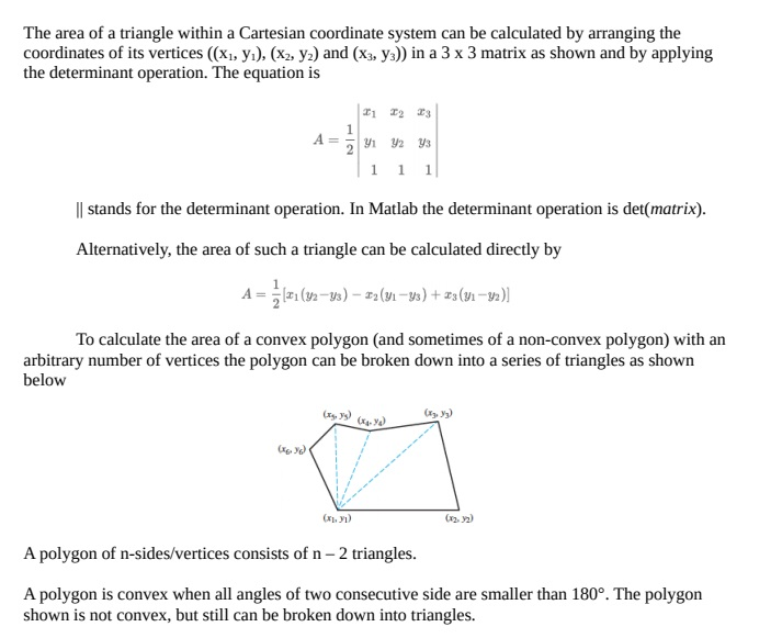 Solved I tried to find out the triangle area in the polygon | Chegg.com