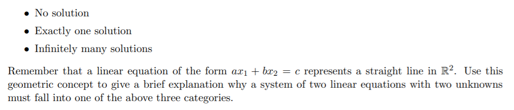Solved • No solution • Exactly one solution • Infinitely | Chegg.com