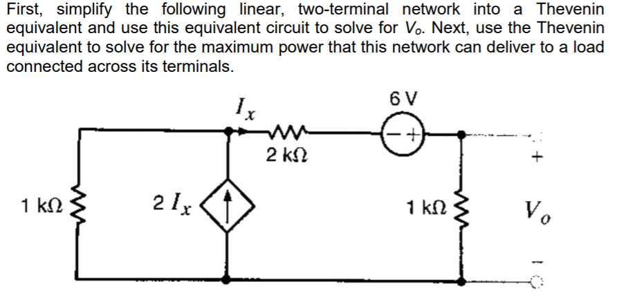 Solved First, simplify the following linear, two-terminal | Chegg.com