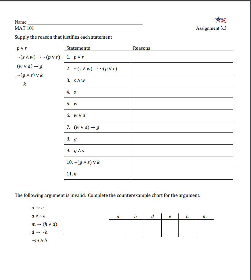 Solved Supply the reason that justifies each statement The | Chegg.com