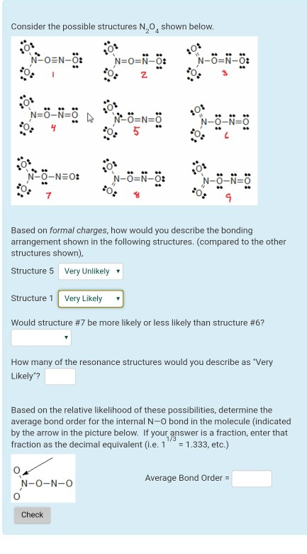 Solved Consider the possible structures N204 shown below 2 | Chegg.com