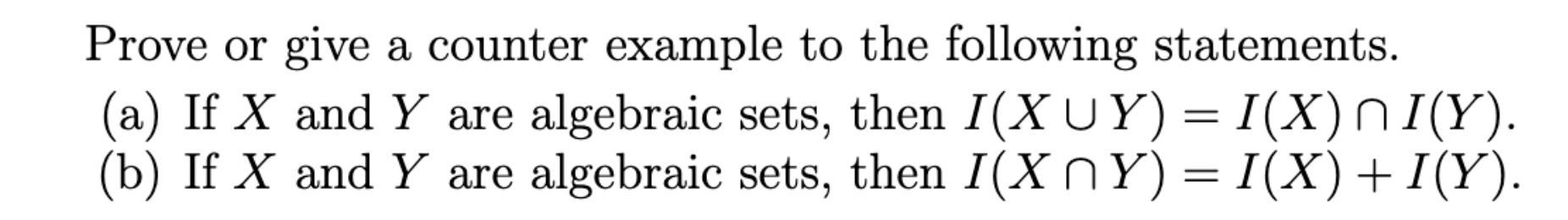 Solved Prove or give a counter example to the following | Chegg.com