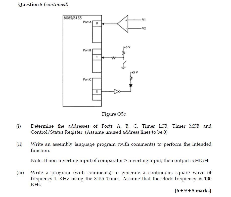 Solved An 8085 microprocessor is interfaced with an LED, a | Chegg.com