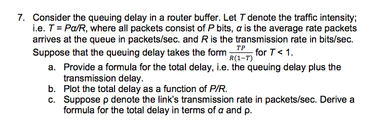 Solved 7. Consider the queuing delay in a router buffer. Let | Chegg.com