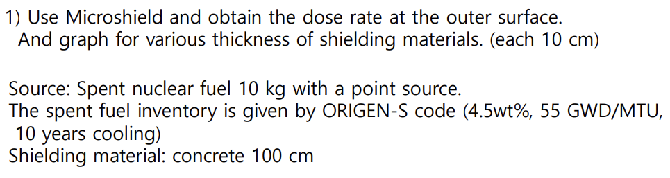 1) Use Microshield and obtain the dose rate at the | Chegg.com