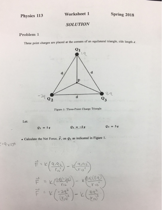 Solved Calculate the net force on Q1 as indicated in figure | Chegg.com