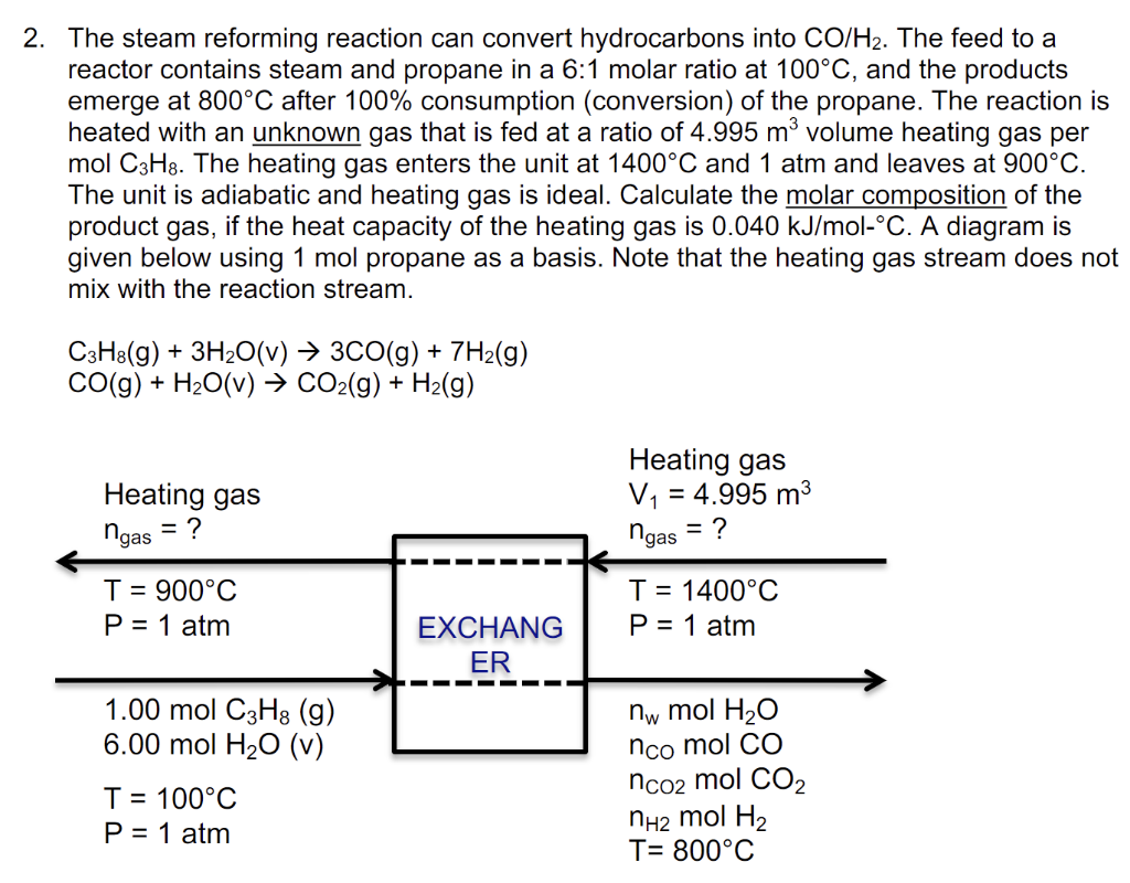 2. The steam reforming reaction can convert | Chegg.com