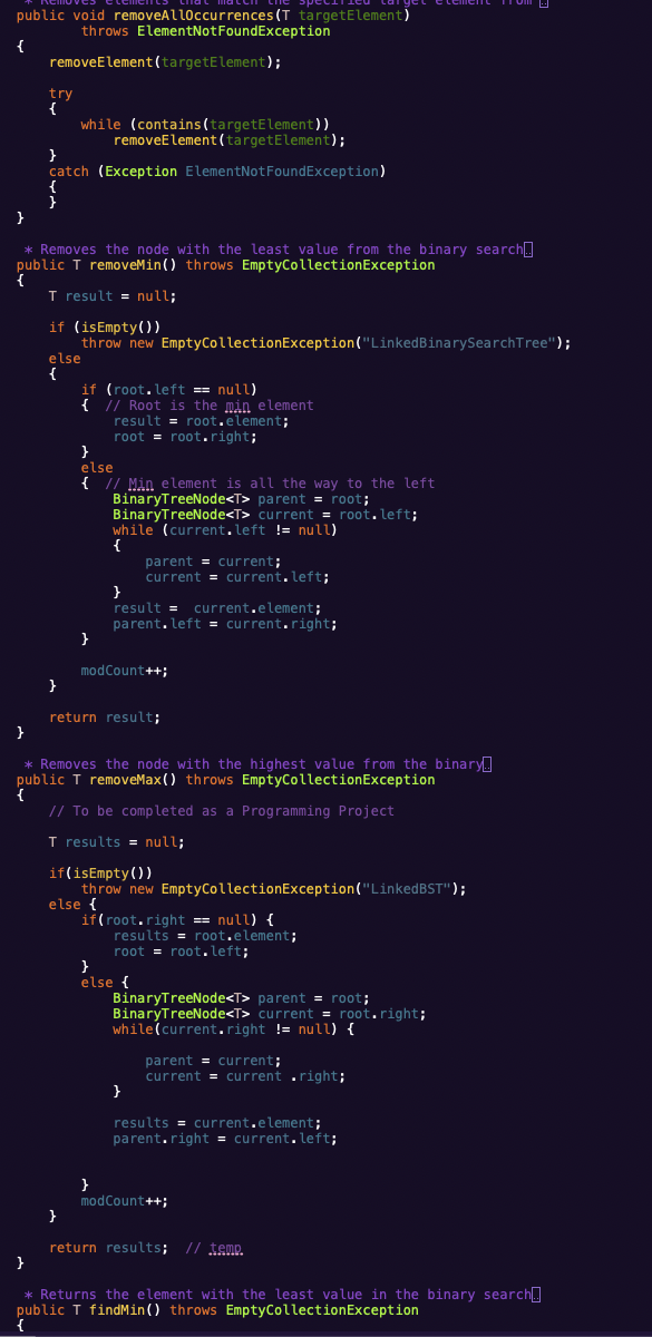 Solved Create a method called printTree() that displays | Chegg.com