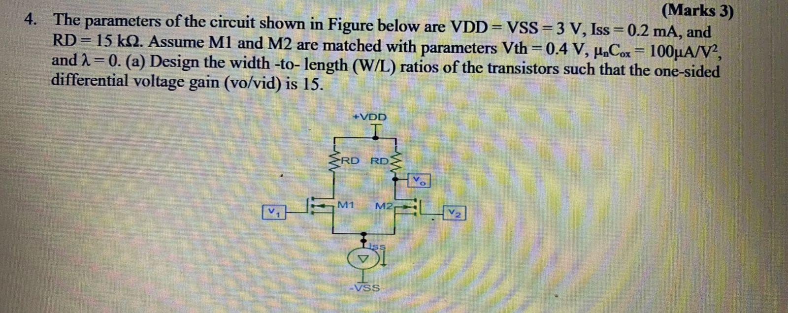 Solved (Marks 3) 4. The parameters of the circuit shown in | Chegg.com