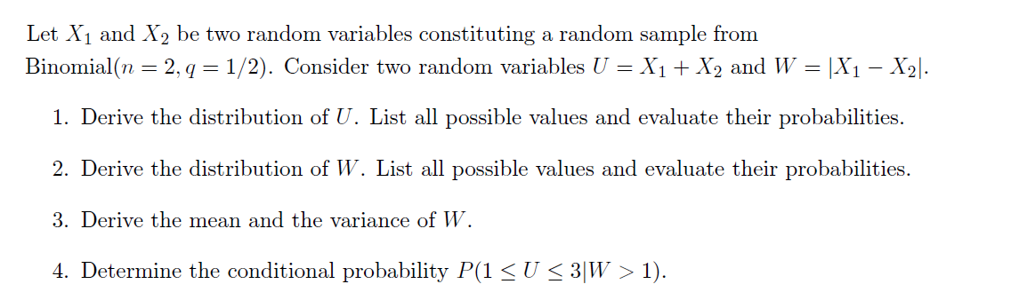 Solved Let X1 and X2 be two random variables constituting a | Chegg.com