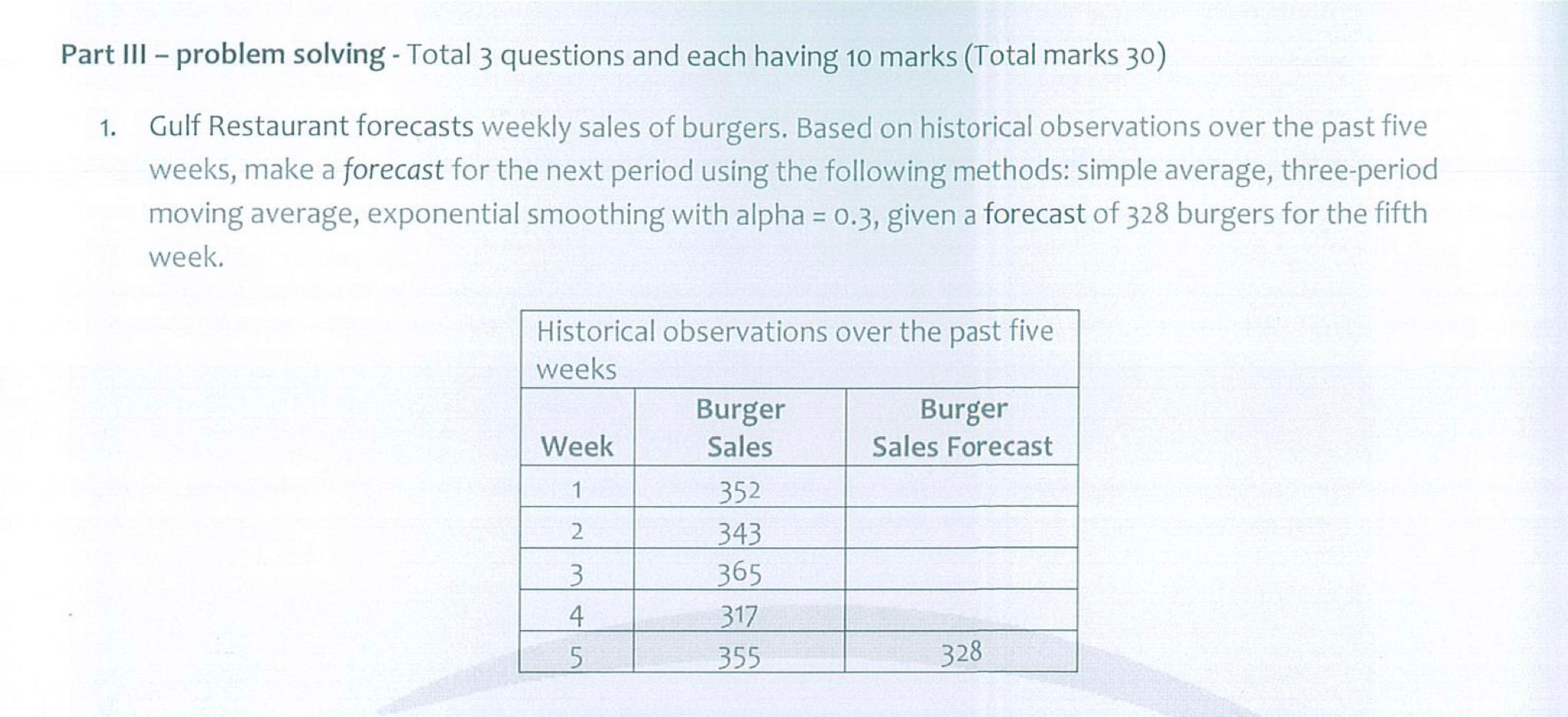 Solved Part III - problem solving - Total 3 questions and | Chegg.com