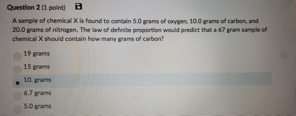 Solved Question 2 (1 point) B A sample of chemical X is | Chegg.com
