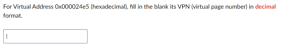 Solved For Virtual Address 0x000054c5 (hexadecimal), if it | Chegg.com
