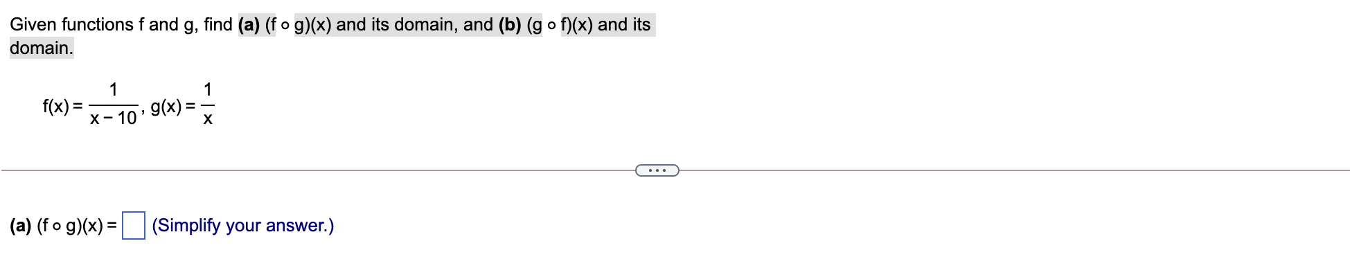 Solved Given functions f and g, find (a) (fog)(x) and its | Chegg.com