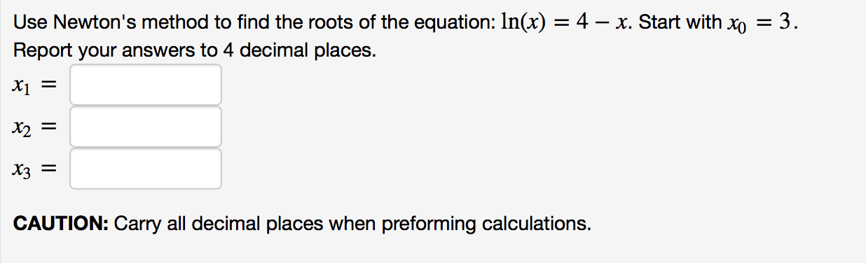 Solved Use Newton's method to find the roots of the | Chegg.com