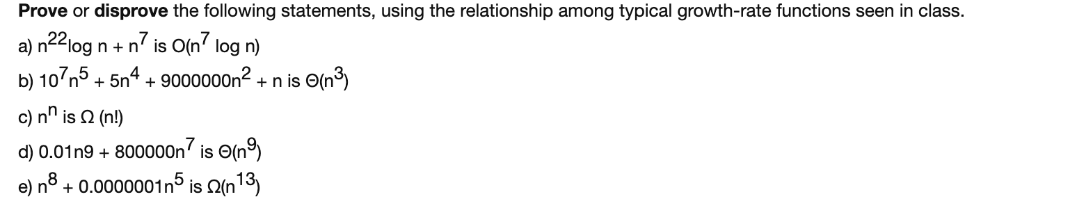 Solved Prove or disprove the following statements, using the | Chegg.com