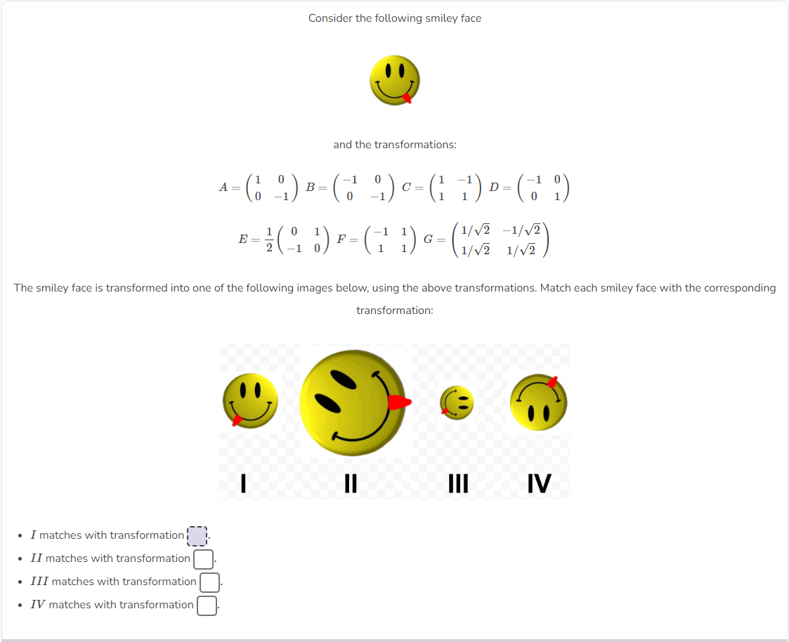 Solved Consider the following smiley face and the | Chegg.com