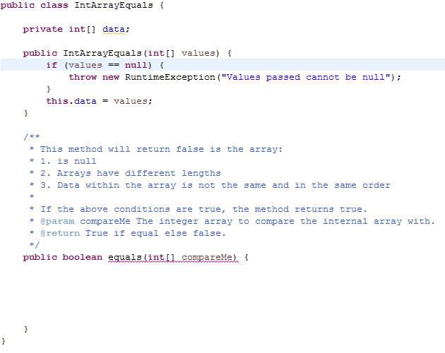 Solved Public Class Intarrayequals Private Int Data 