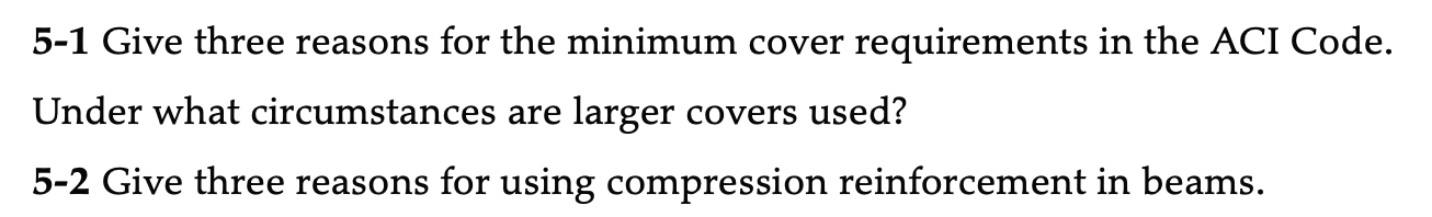 Solved 5-1 Give three reasons for the minimum cover | Chegg.com