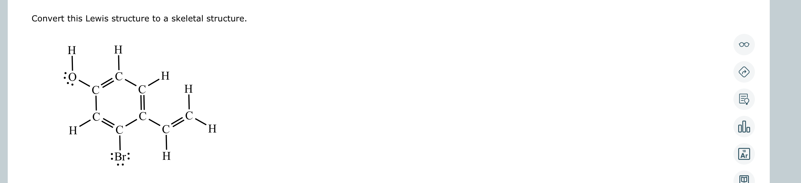 Solved Convert this Lewis structure to a skeletal structure. | Chegg.com