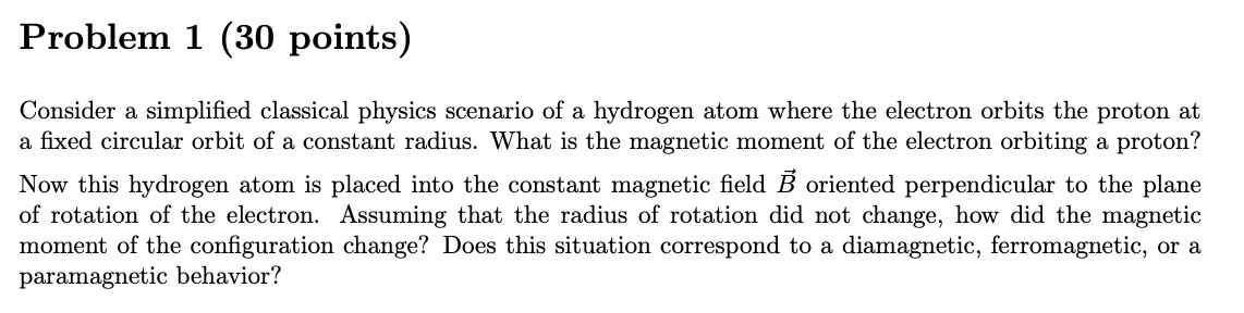 Solved Consider a simplified classical physics scenario of a | Chegg.com