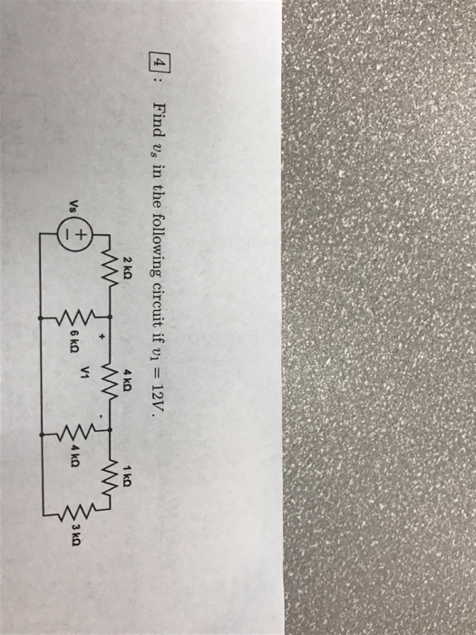 Solved Find v_s in the following circuit if v_1 = 12V. | Chegg.com