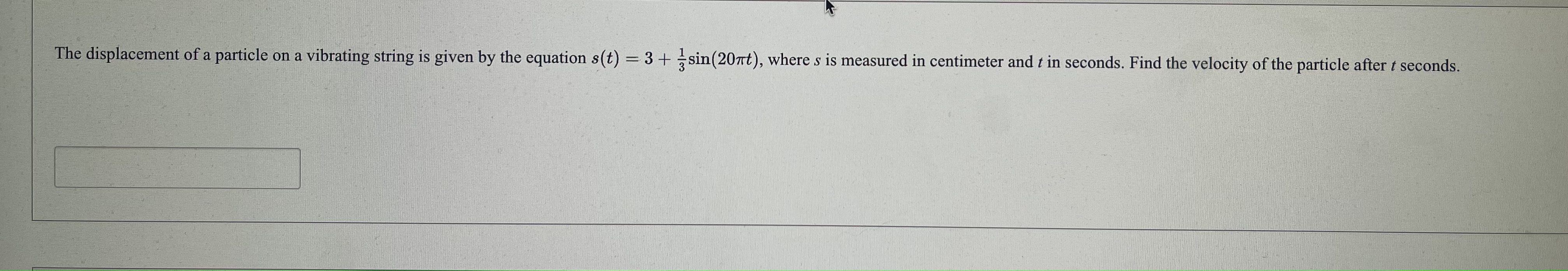 Solved The displacement of a particle on a vibrating string | Chegg.com